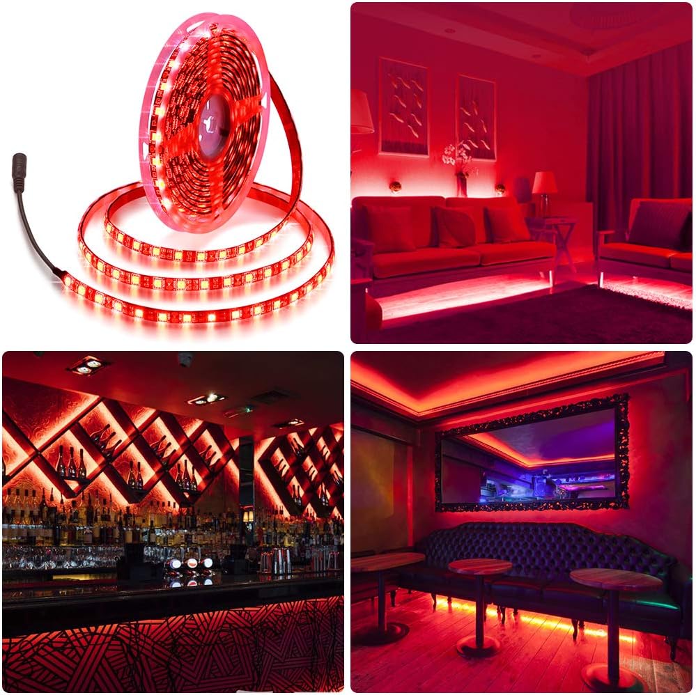 Buy ALITOVE LED Light Strip Red 32.8ft Waterproof IP65 10M 600 LEDs 60 ...