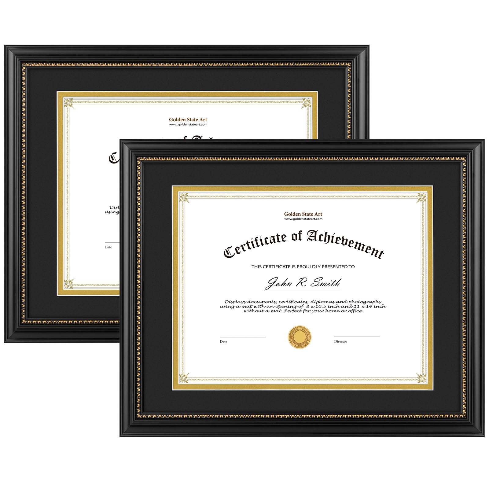 Amazon.com - Golden State Art, 8.5X11 Diploma Frame, Solid Wood Black ...