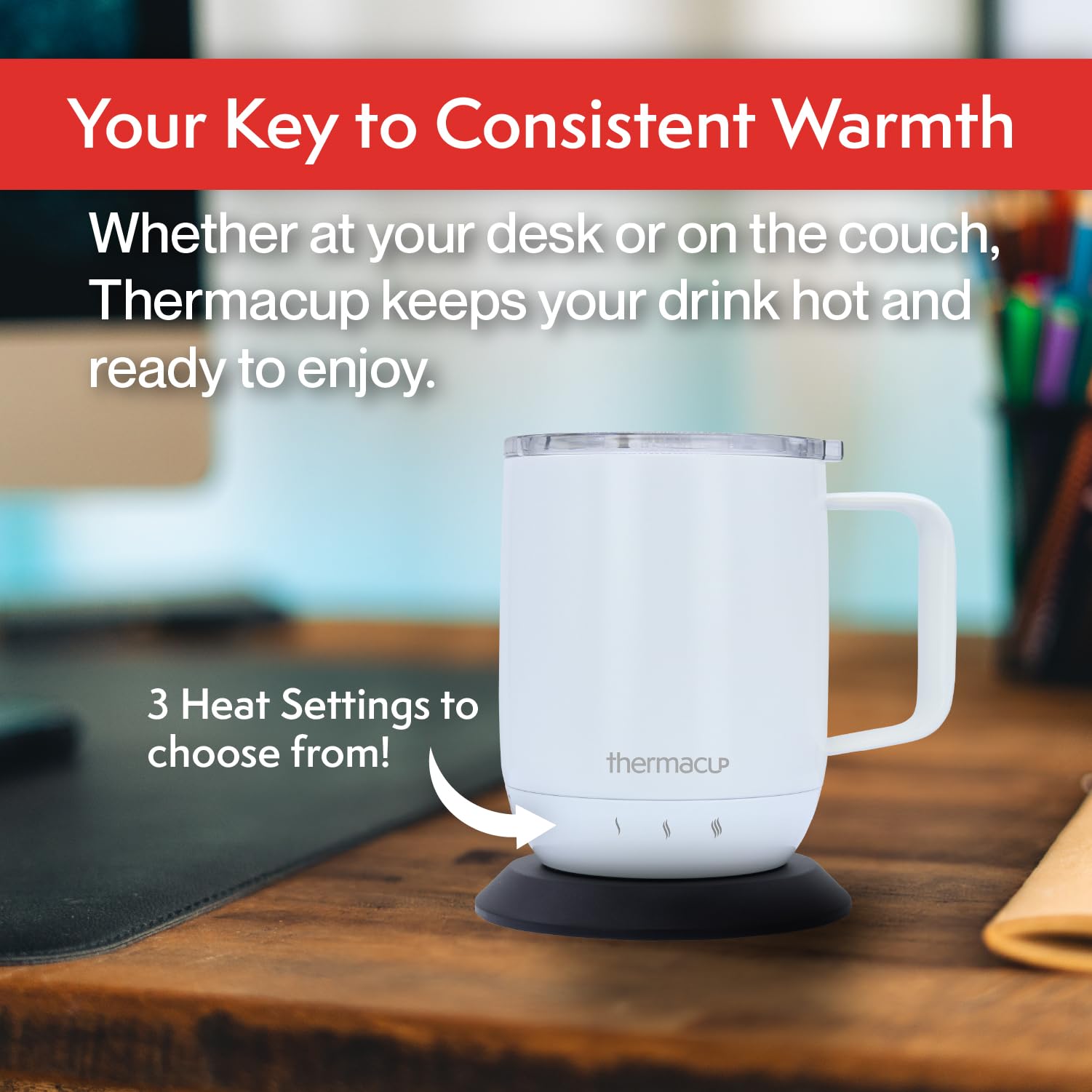 Snapklik.com : Thermacup Self-Heating Temperature Controlled Coffee Mug