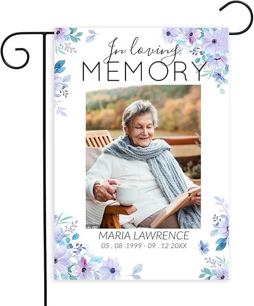 Amazon.com : Custom Memorial Flag, Funeral Sign, Personalized Garden ...
