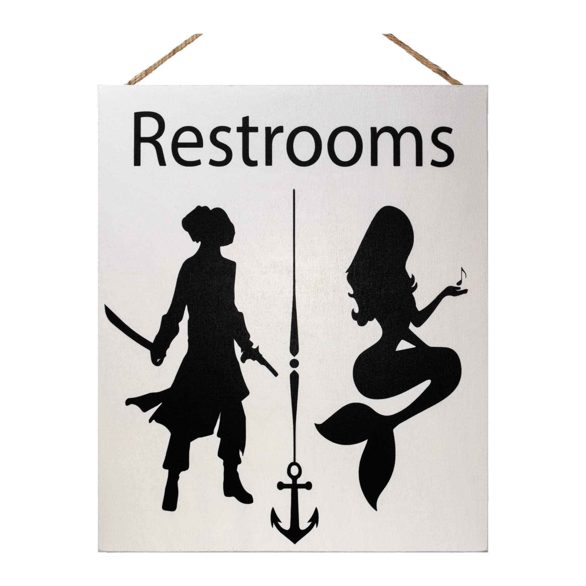 Amazon.com: JennyGems Funny Mermaid Pirate Sign, Funny Restroom Signs ...