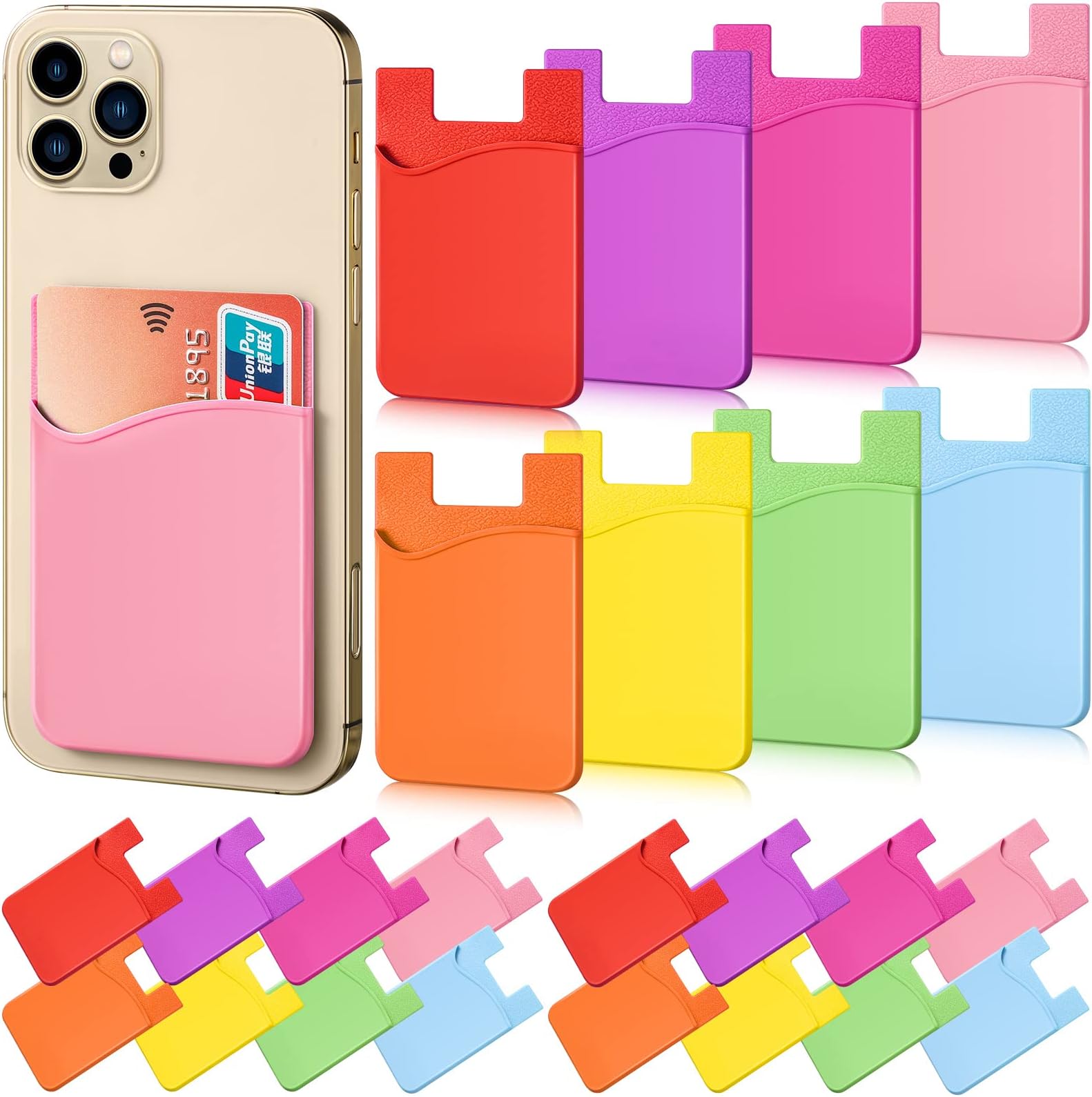 Amazon.com: Frienda 24 Pieces Cell Phone Card Holder, Silicone Stick on ...