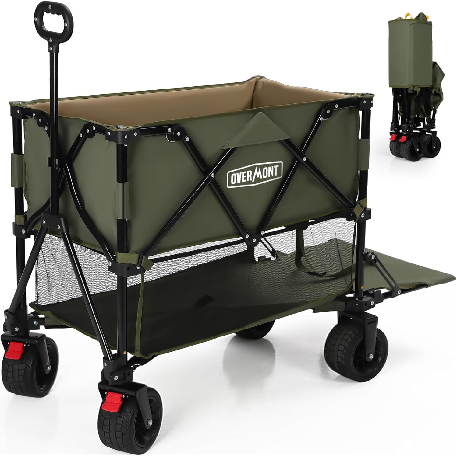 Amazon.com: Overmont 400L Foldable Double Decker Wagon - Large Capacity ...