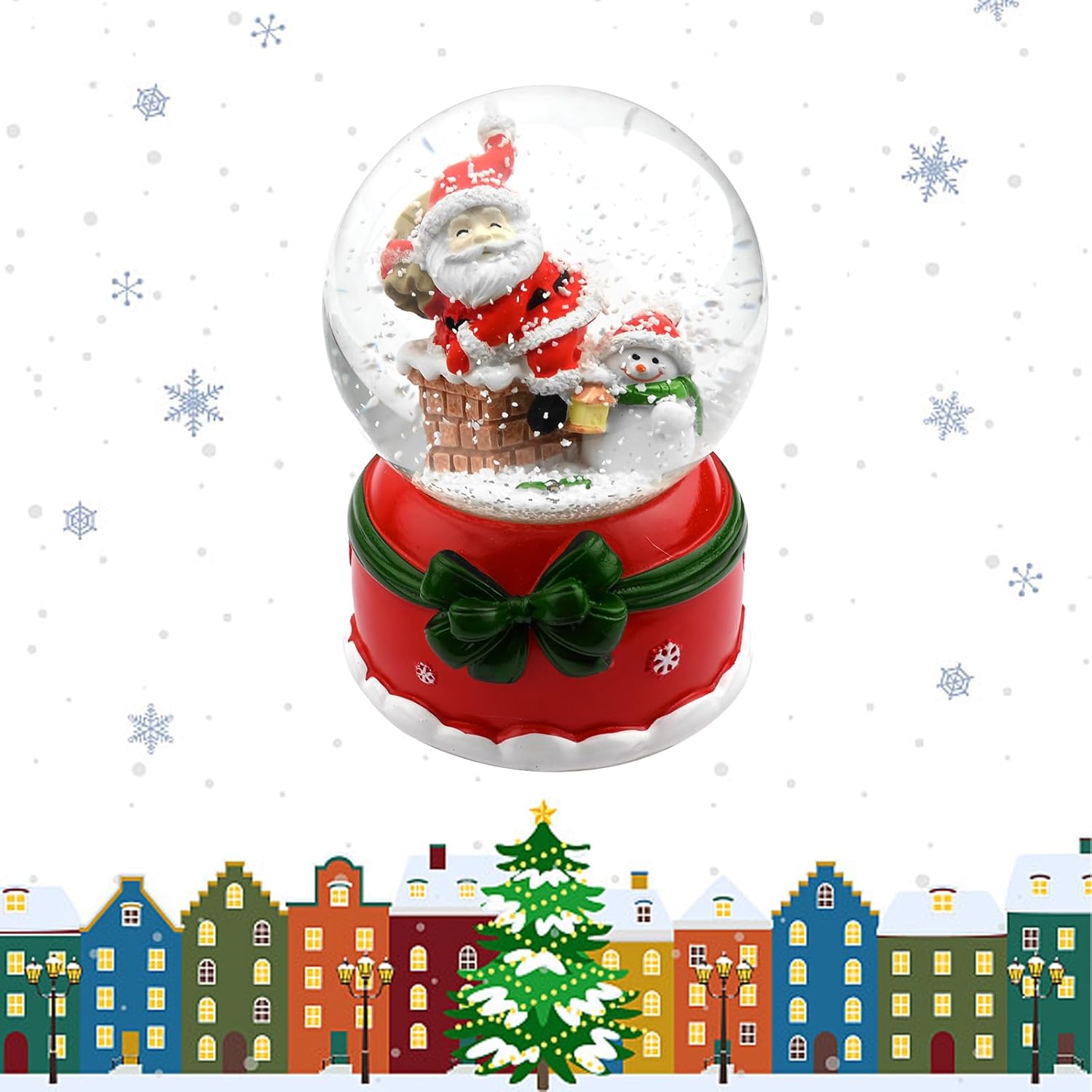 Christmas Musical Snow Globe Music Box Crystal Ball with Colorful ...