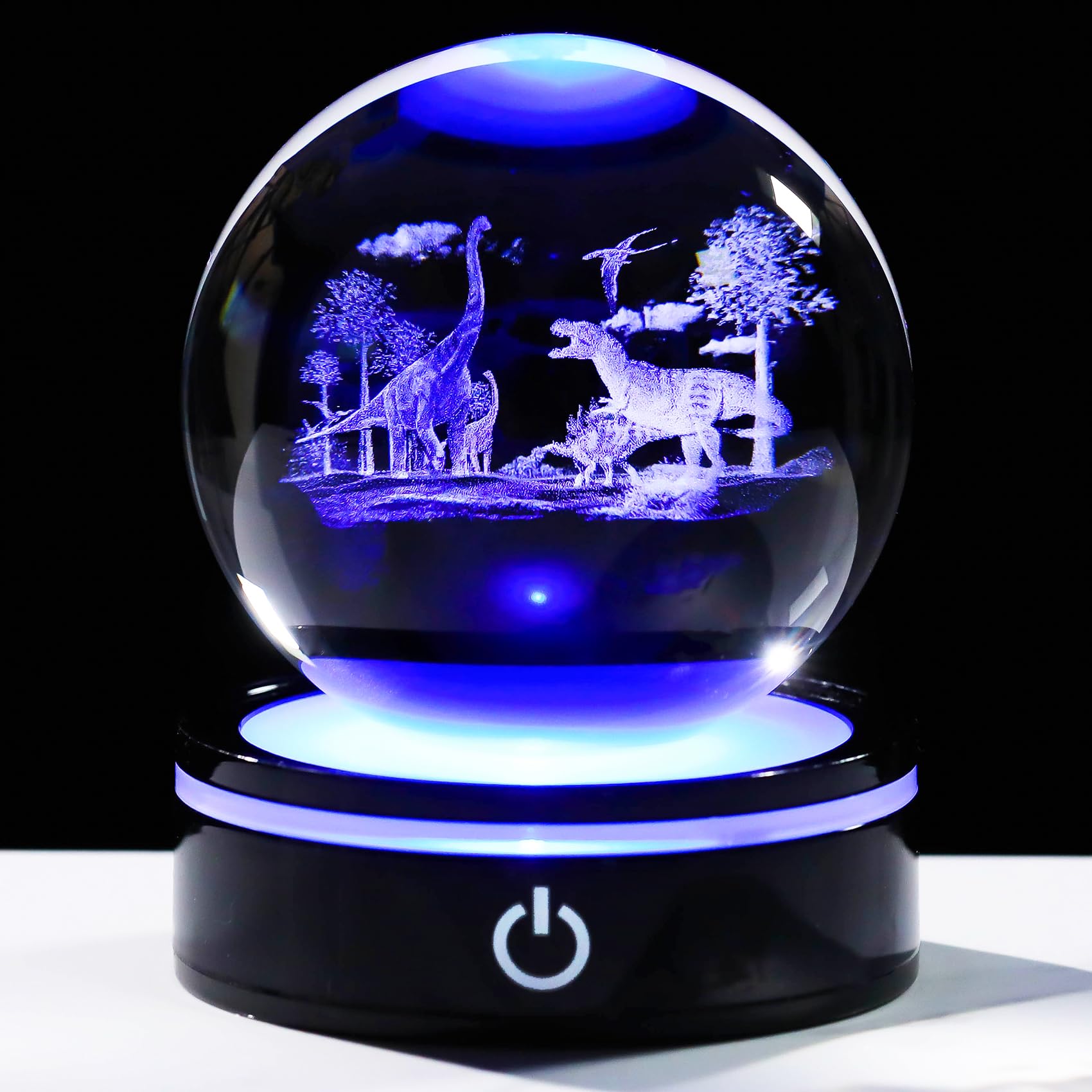 Amazon.com: YWHL 3D Dinosaur Figurine Crystal Ball with Colorful Light Base, Dinosaur Gifts for ...