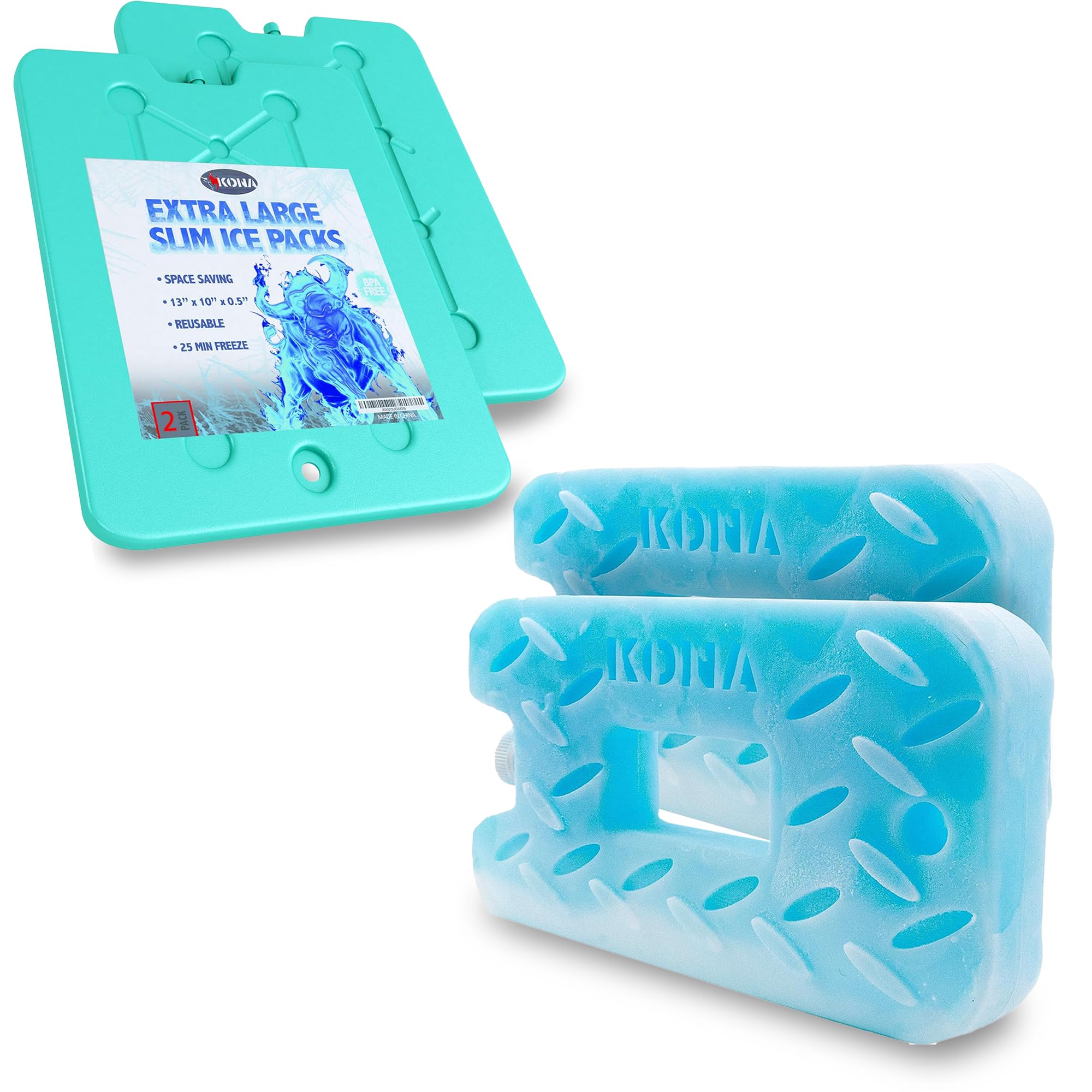 Amazon.com : Kona (Set of 4) XL Slim + Blue Ice Packs - XL Slim ...