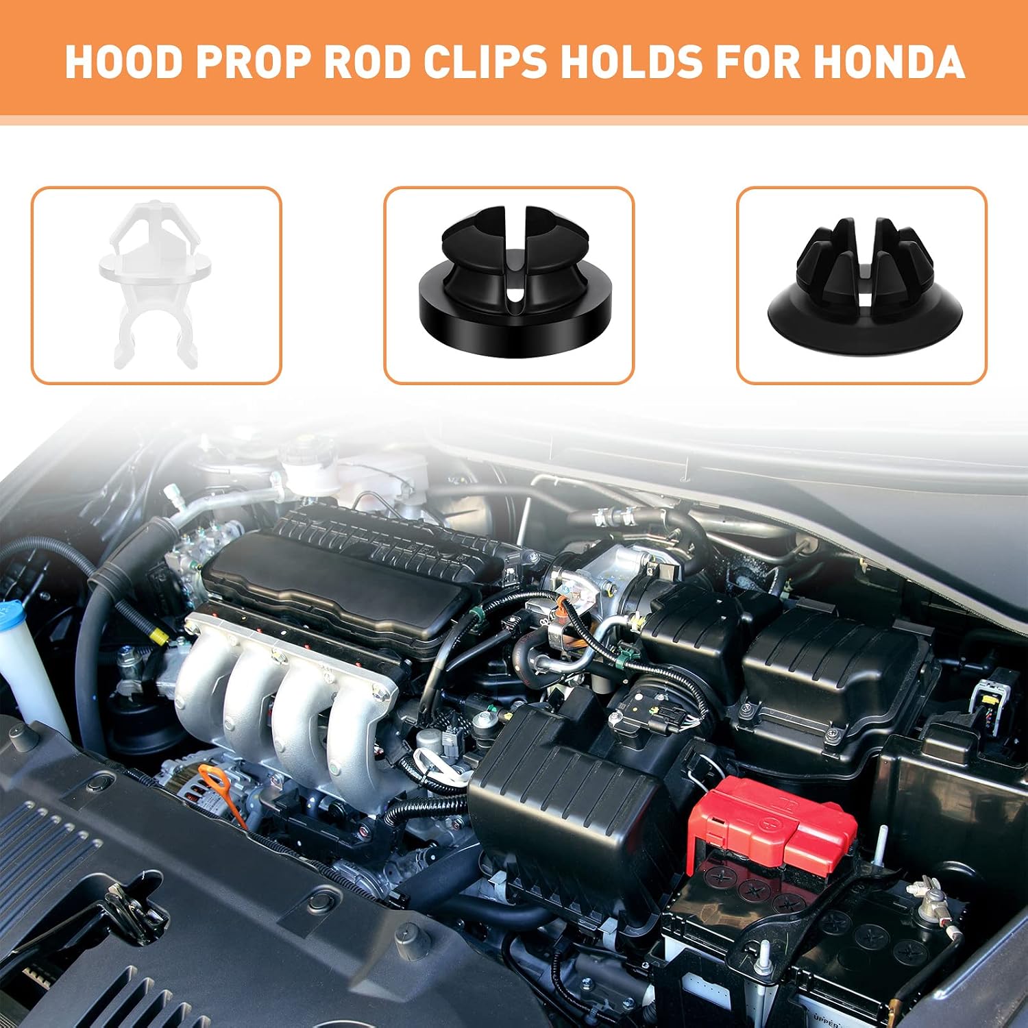 Car Hood Prop Rod Holder - 30 Pieces Black/White Clips - Suction Design ...