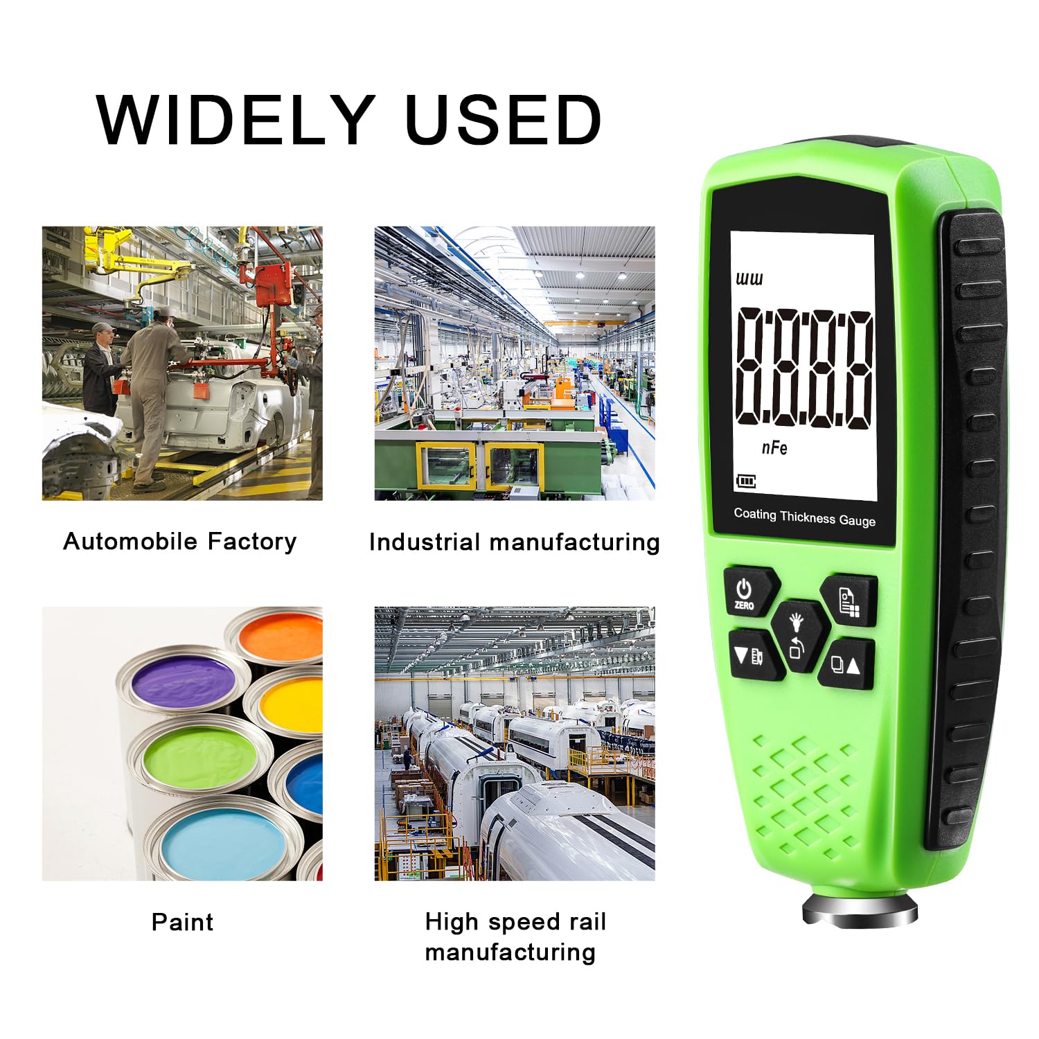 Snapklik.com : Professional Paint Thickness Gauge, Digital Coating ...