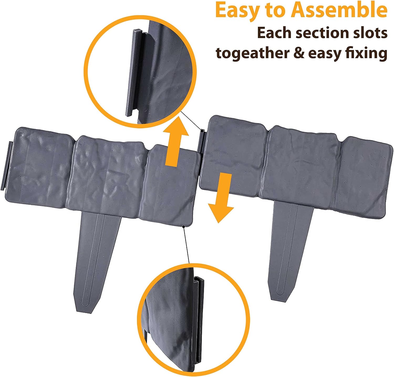 Ossian Interlocking Lawn Edging – Pack of 10 Grey Cobble Stone Rock ...