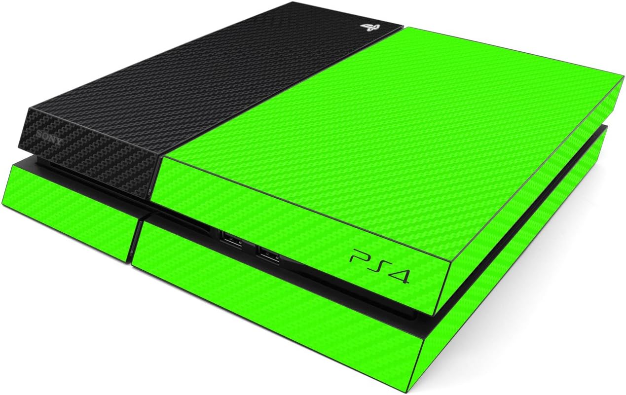 iCarbons Green / Black Carbon Fiber Vinyl Skin for Playstation 4 PS4 ...