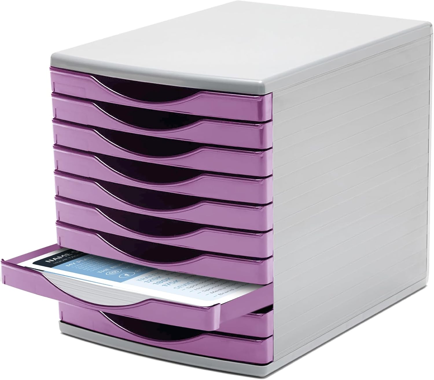 Deflecto Lavender Desktop Storage Unit - A4 Desk Organizer With 10 x ...