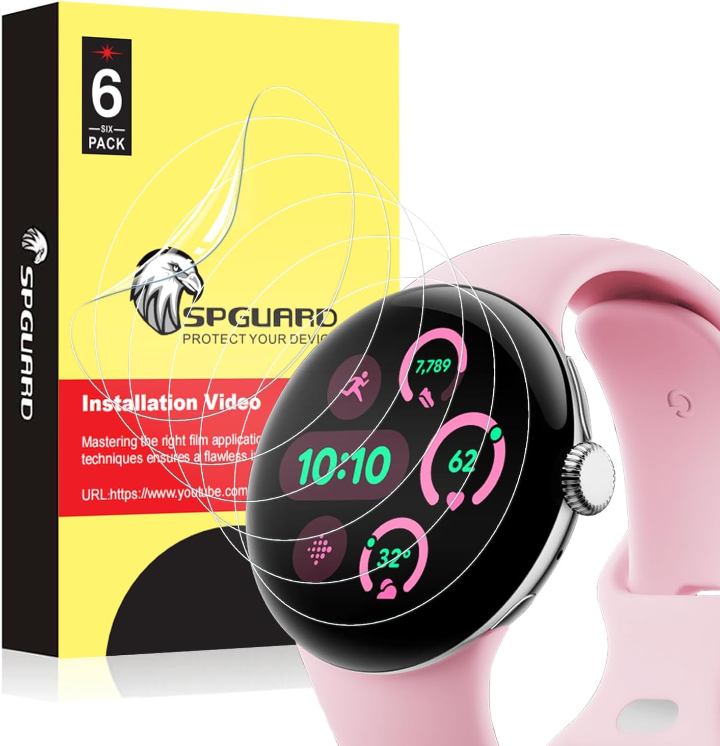 Amazon.com: SPGUARD 6 Pack Screen Protector for Pixel Watch 4 41mm ...