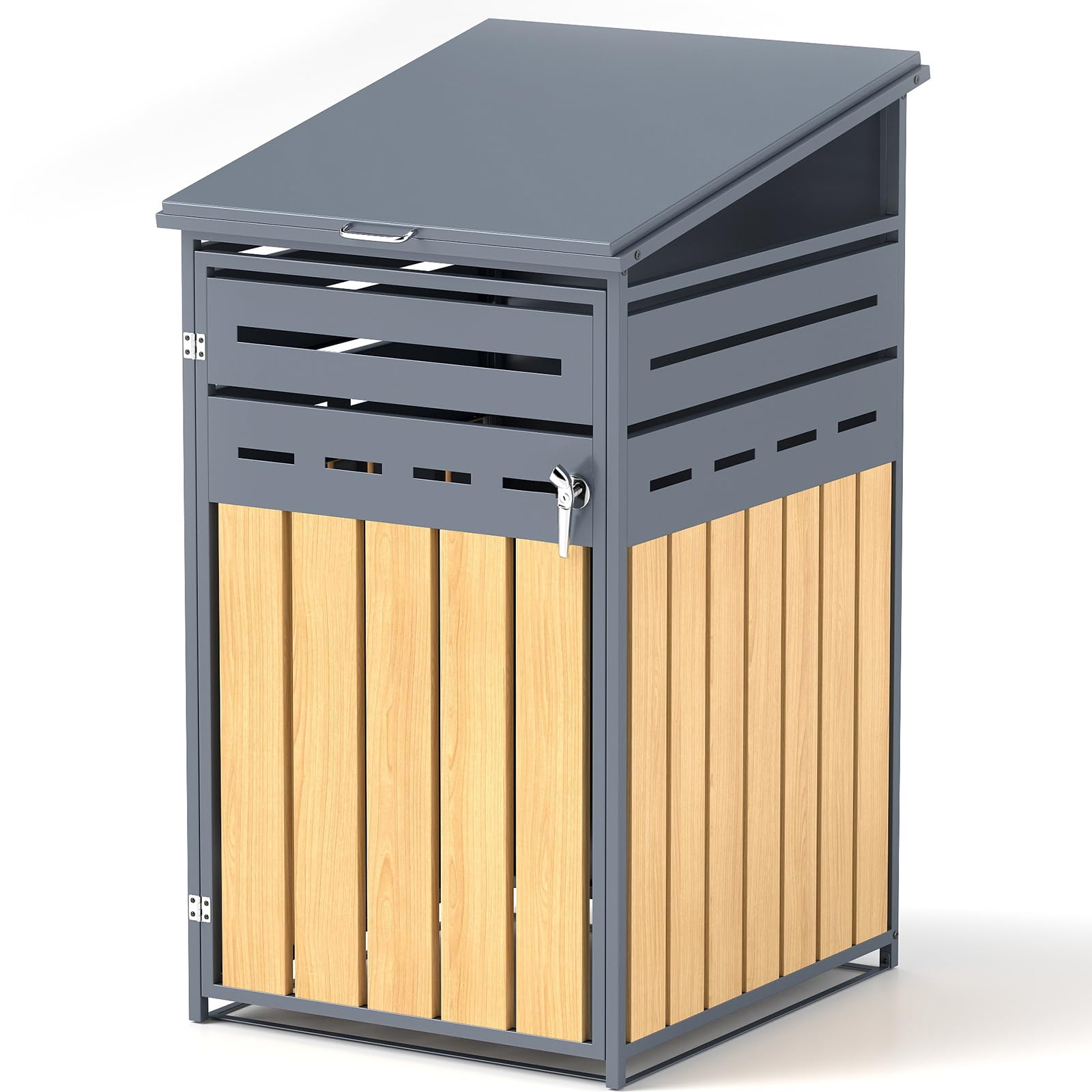 YORKING Metal Wheelie Bin Storage for 120-240 Litre, (W) 73 x (D) 85 x ...