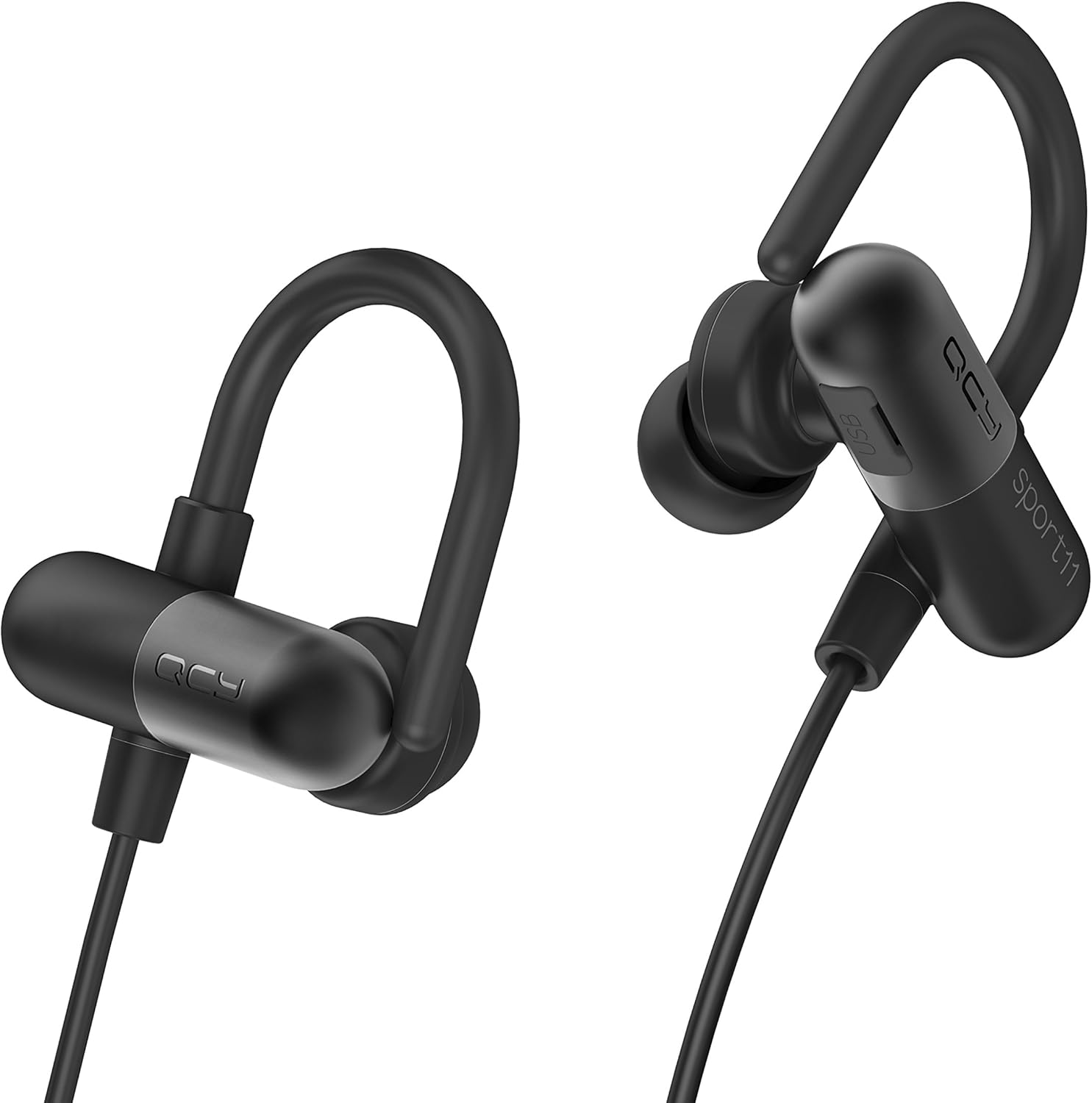 Amazon | 【日本正規品】 メーカー QCY QY11 白黒2色 耳かけイヤーフック型 IPX4 Bluetooth 4.1 ワイヤレスイヤホン マイク内蔵 ハンズフリー 通話 APT ...