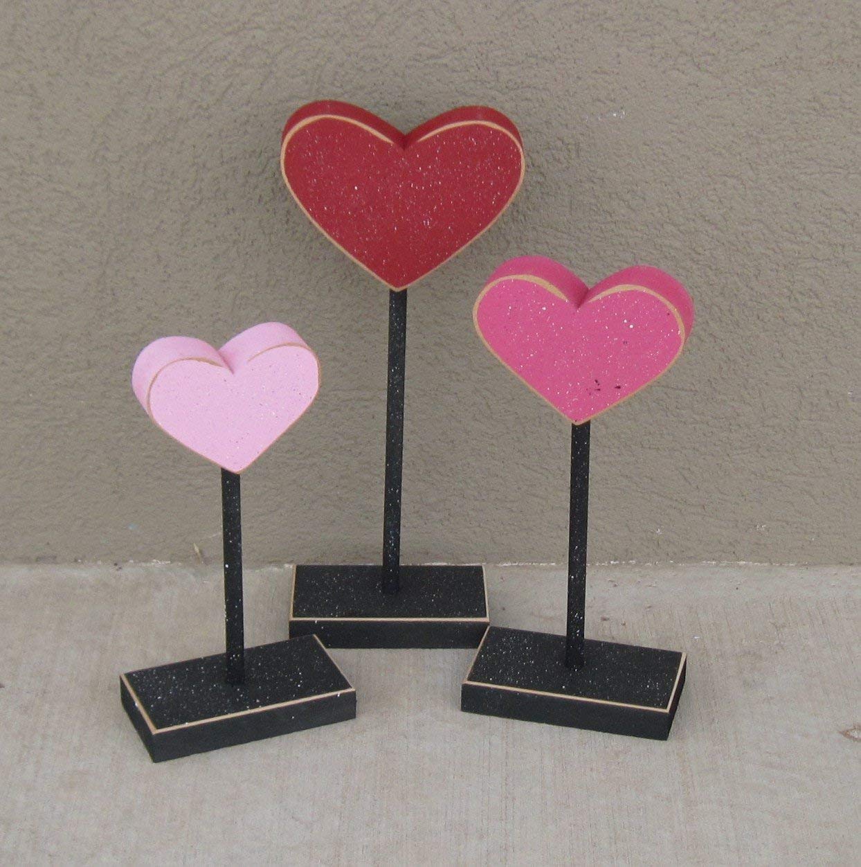 Amazon.com: 3 Tall Standing Heart Block Set for February, love ...