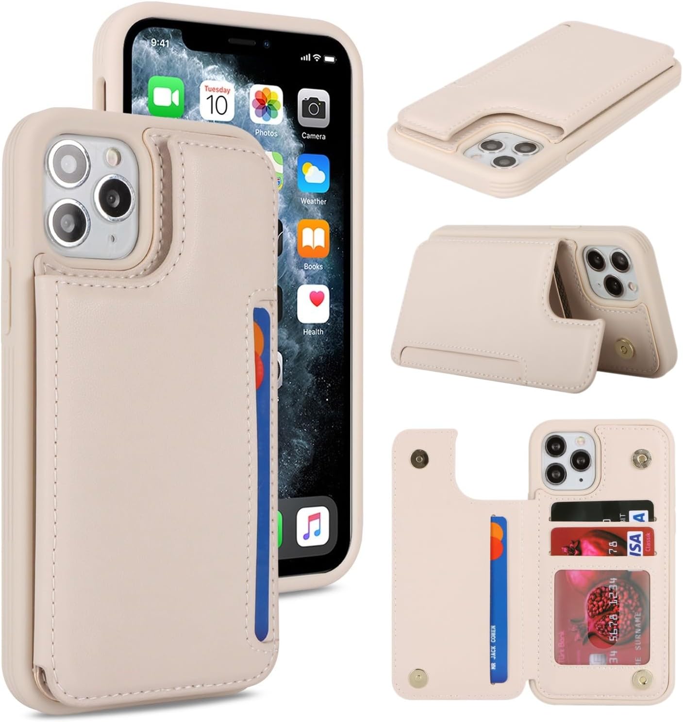 Amazon.com: iCoverCase Compatible with iPhone 11 Pro Phone Case with Card Holder, Wallet Case ...