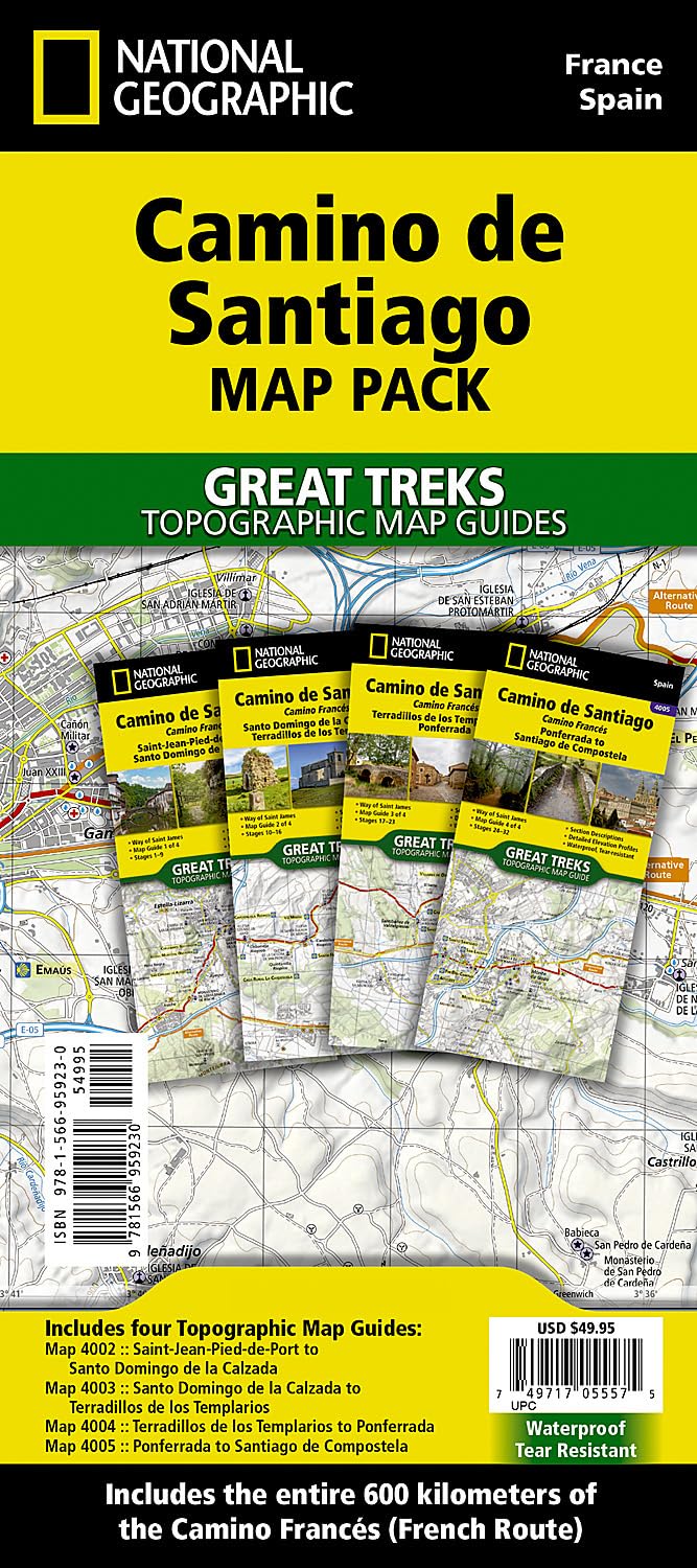Camino de Santiago Map Map Pack Bundle: 4 map pack for the whole route ...