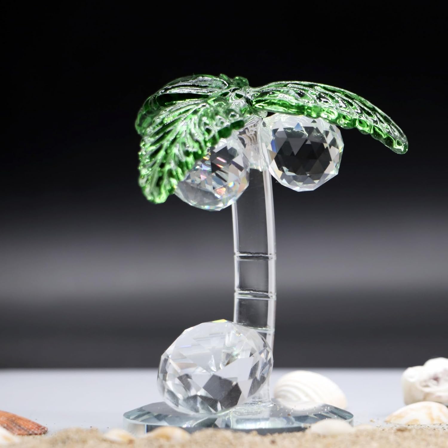 Amazon.com: Crrezhai Crystal Palm Tree Decor Glass Coconut TreeTable ...