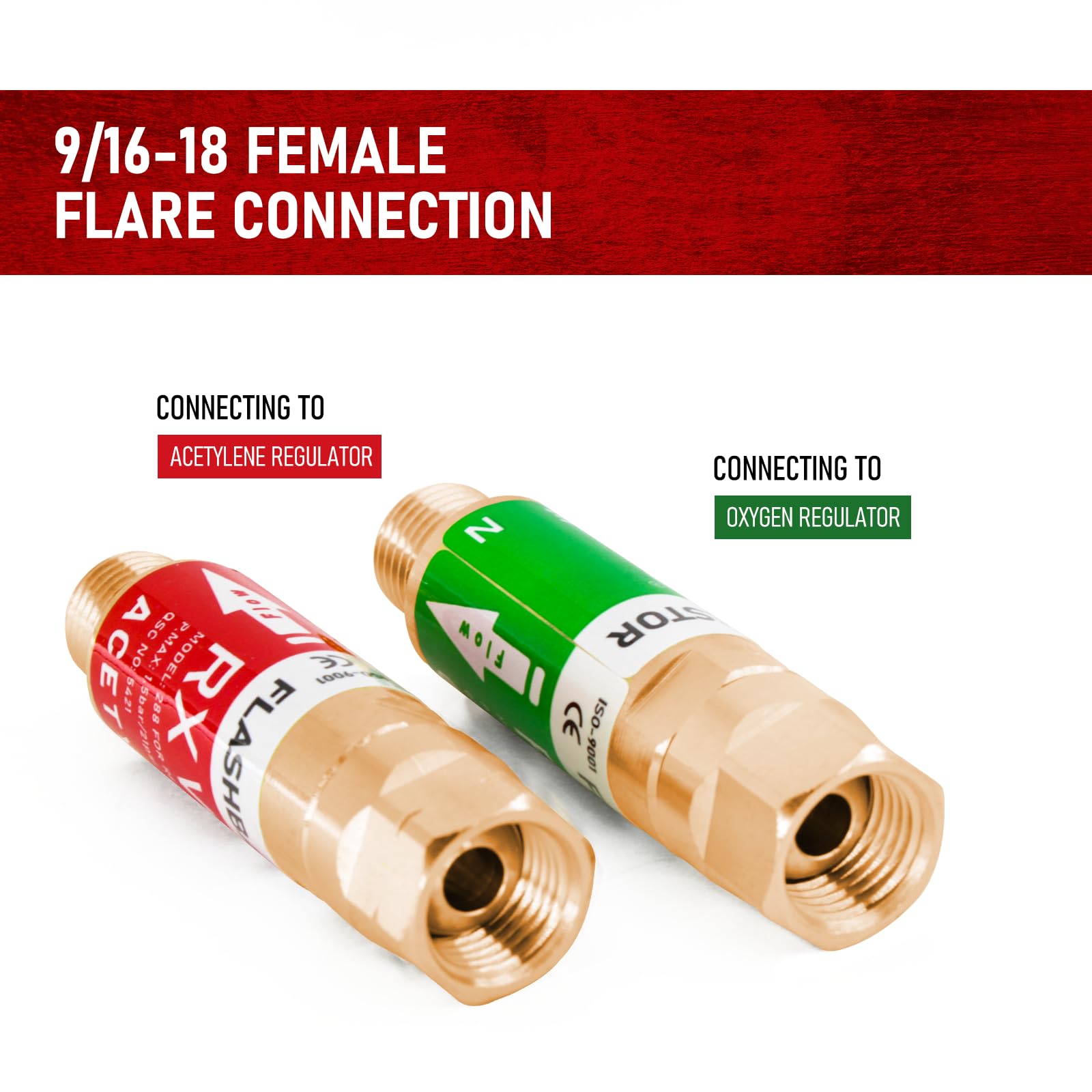 Snapklik.com : Oxygen Acetylene Flashback Arrestors Set Regulator End ...