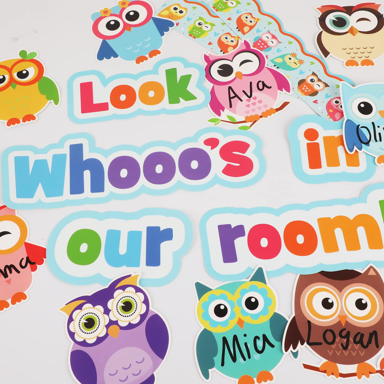 Snapklik.com : Colorful Owls Bulletin Board Decoration Set Mix Owl ...