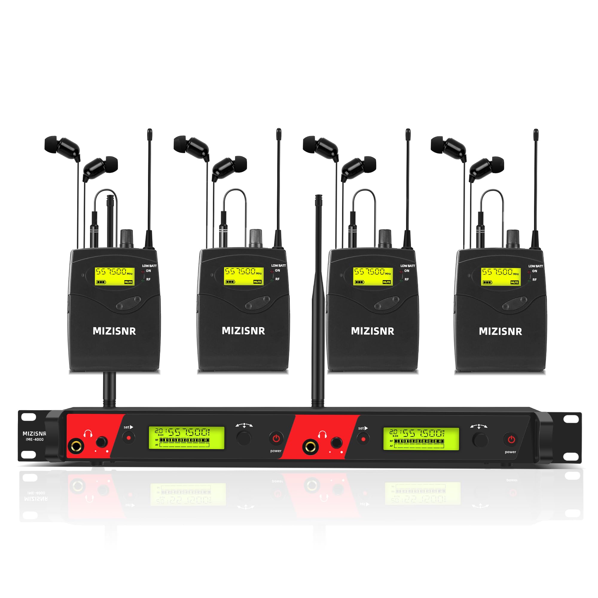 Amazon.com: MIZISNR Wireless in Ear Monitor System, 2 Channel 4 ...