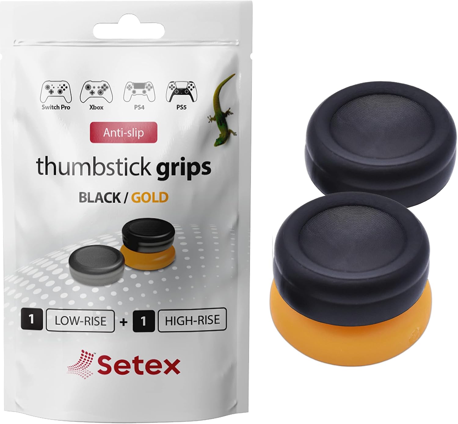 Amazon.com: Setex Gecko Grip, 1 High Rise + 1 Low Rise Thumbstick Grip ...