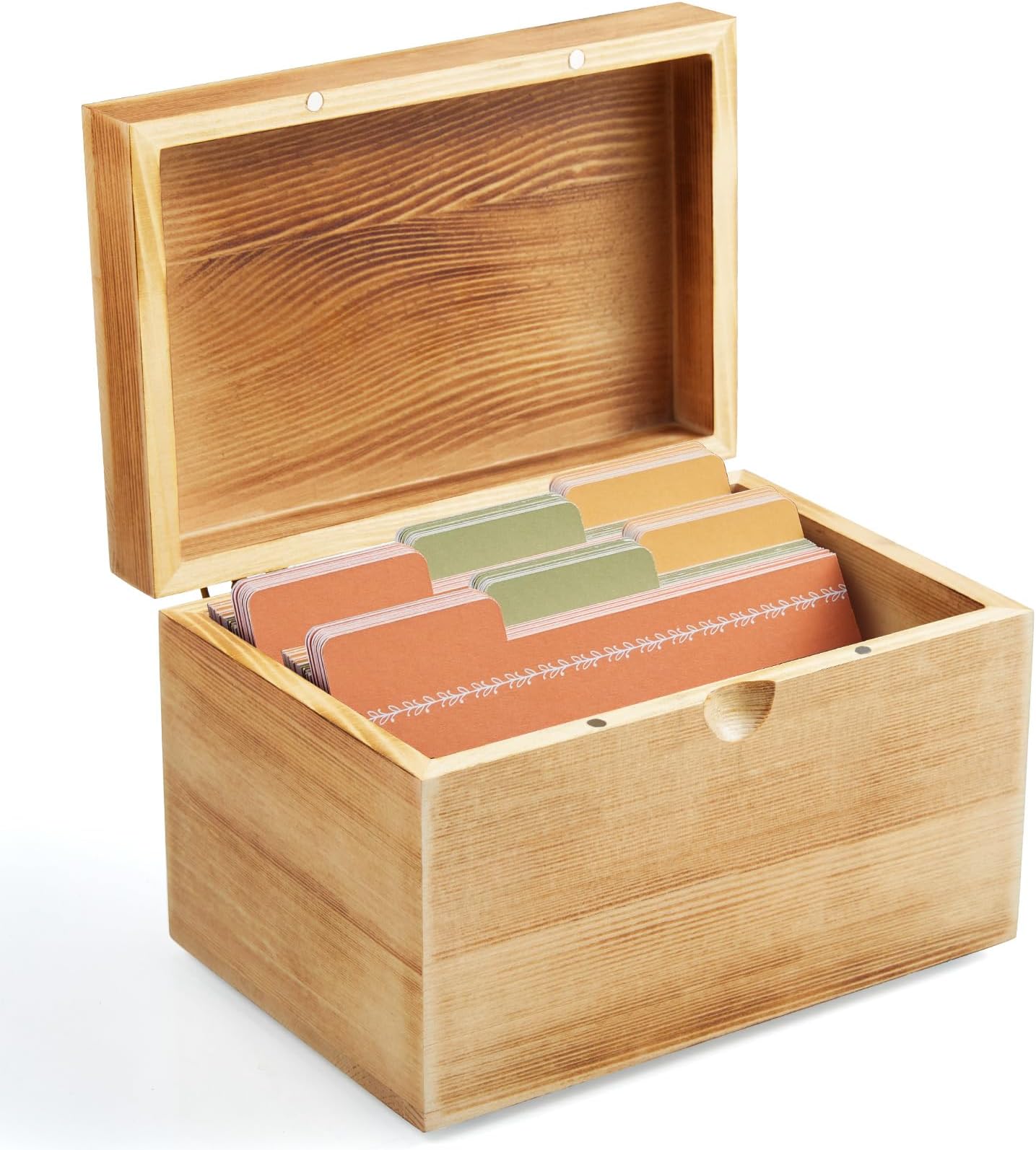 Amazon.com : DRASTAR Wooden Index Card Organizer, 3x5 Index Card Box ...