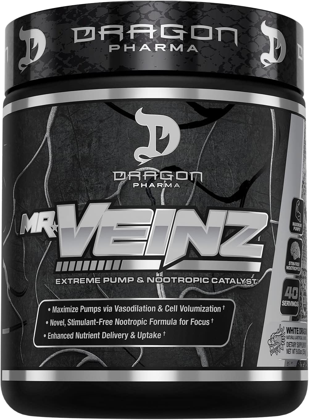 DRAGON PHARMA Mr. Veinz Stim Free Pre-entrenamiento, bomba extrema y ...