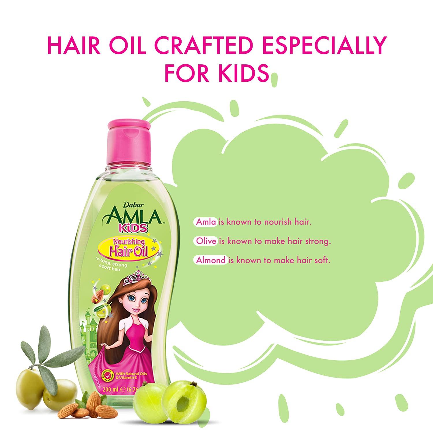 Buy Dabur Amla Kids Hair Oil 200ml, Organic Hair Oil, Healthy Hair ...