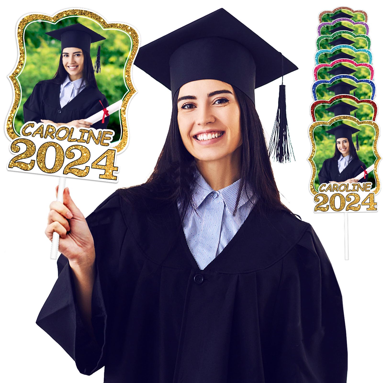 Amazon.com: Custom Graduation Face Fans with Photo Name Class of 2024 ...