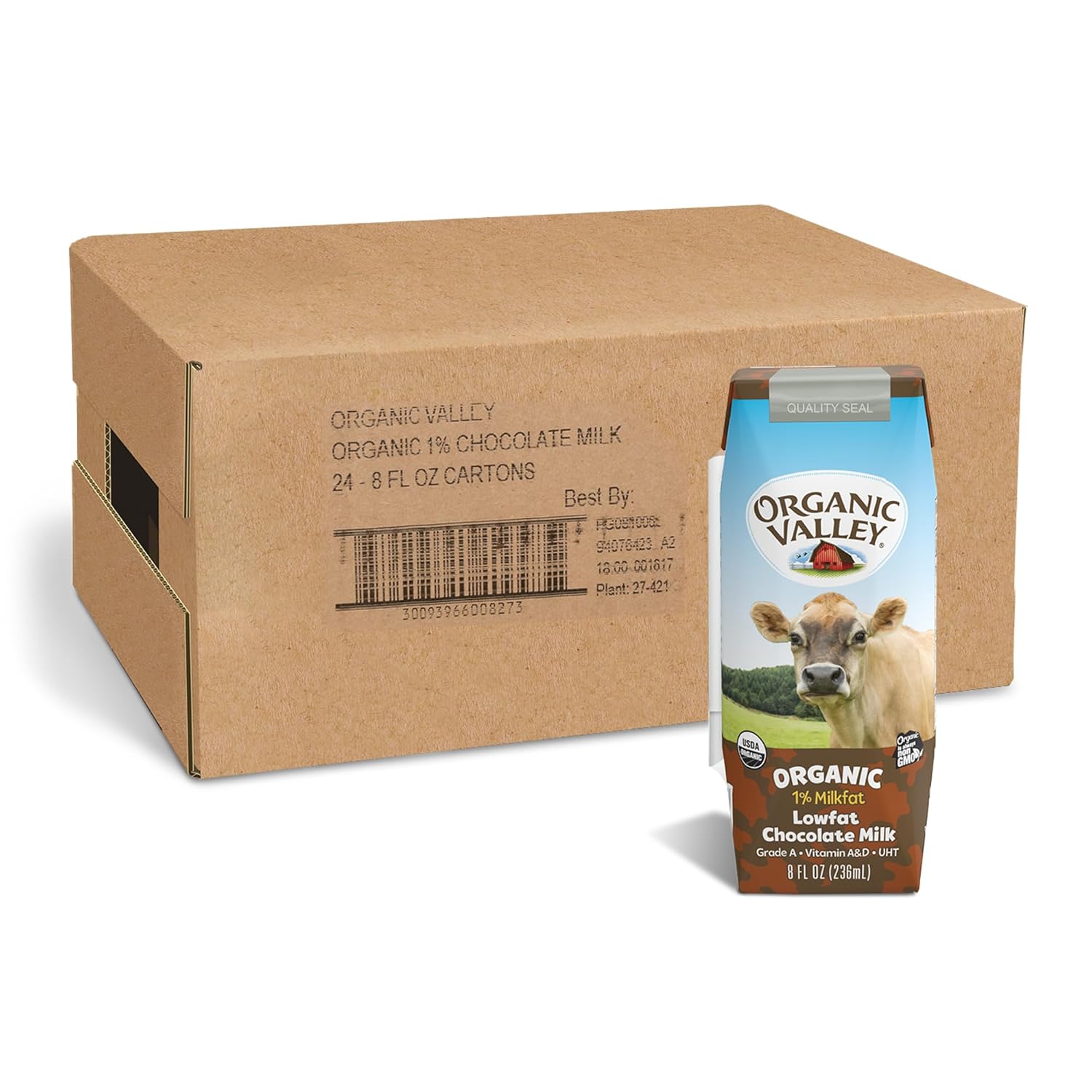 Amazon.com: Organic Valley, Milk Boxes, Shelf Stable 1% Chocolate Milk ...