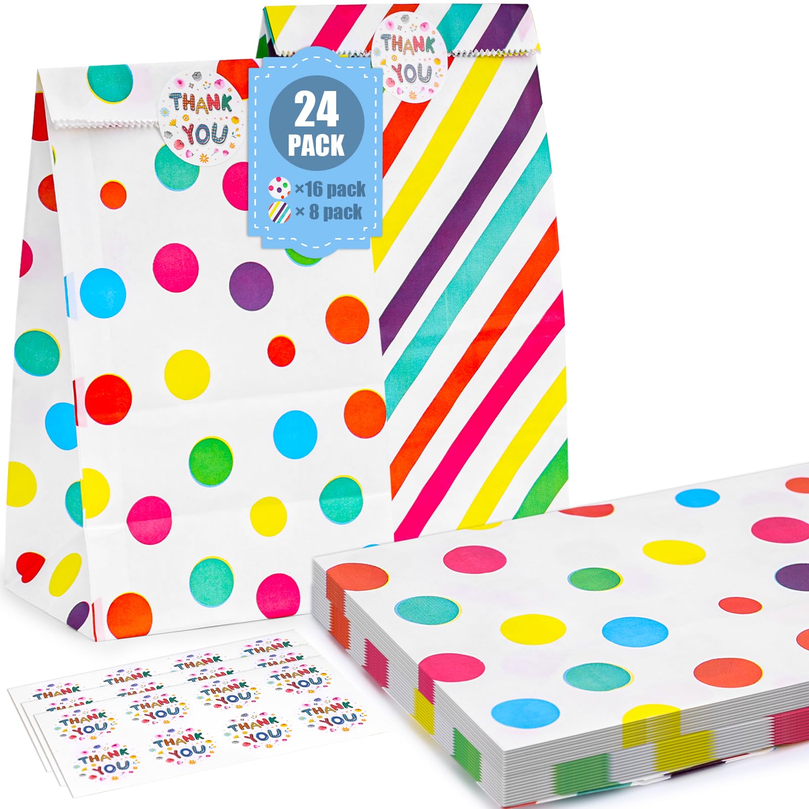 Amazon.com: VGOODALL 24PCS Party Favor Bags,Paper Gift Bags Candy Bags ...