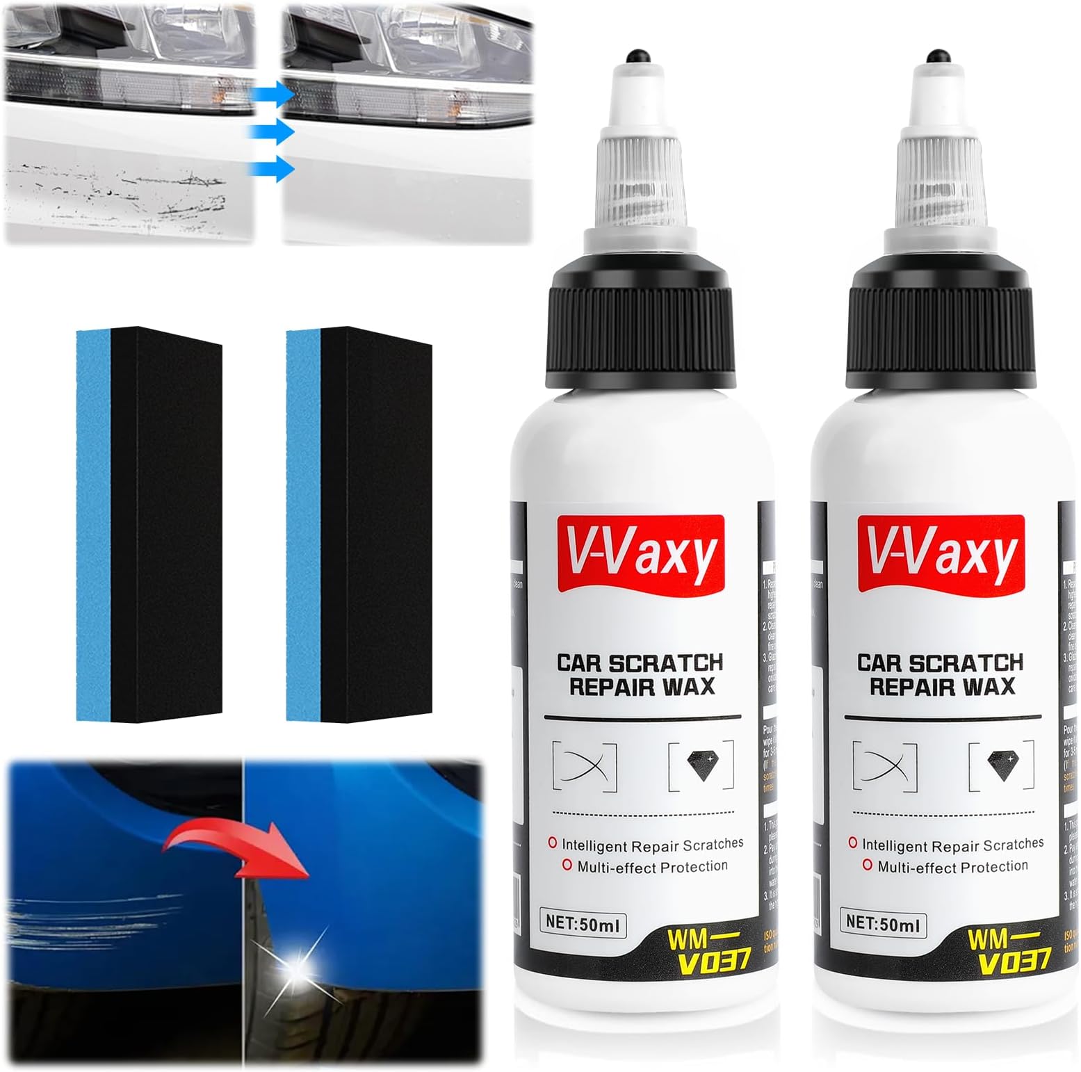 Amazon.com: 2Pcs V-Vaxy Car Scratch Repair Wax, Car Buff Out Scratch ...