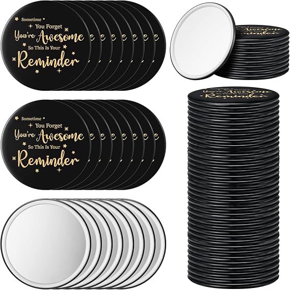Amazon.com: Hoolerry 48 Pcs Inspirational Compact Mirror Round Portable ...
