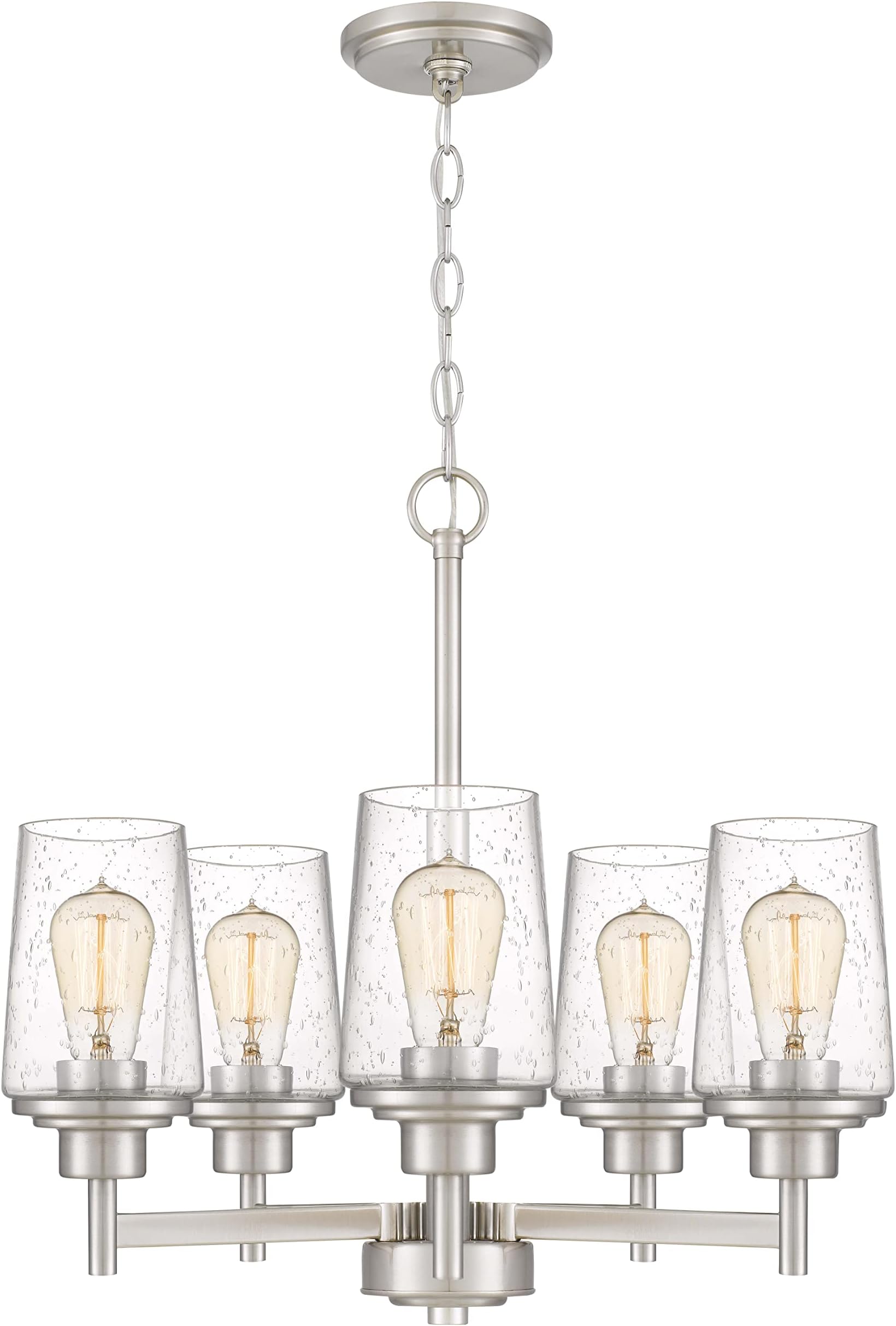 Kira Home Windsor 19" Modern/Contemporary 5-Light Chandelier + Frosted ...