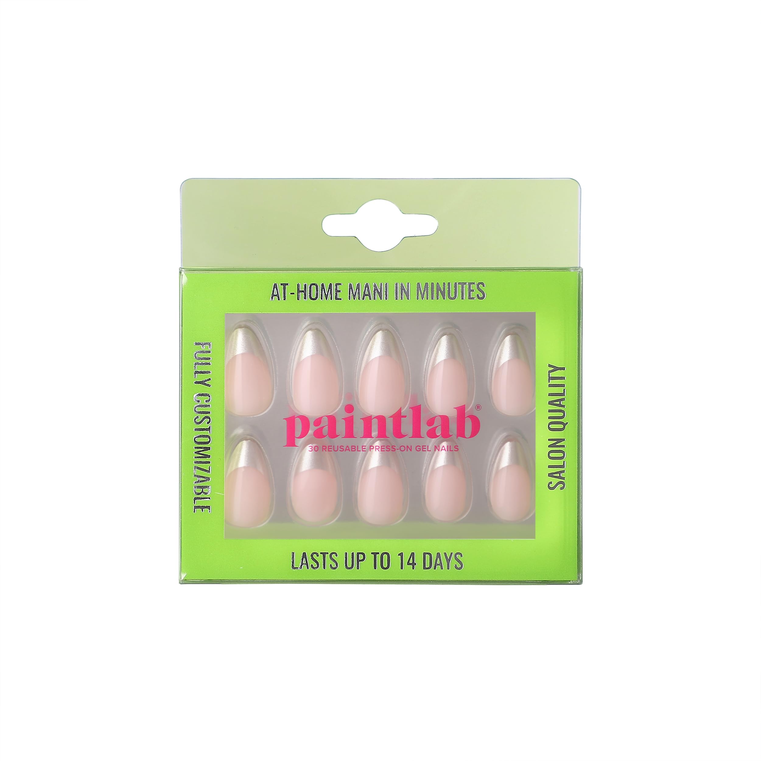 Amazon.com: PaintLab Press-On Nails Manicure Kit, Silver Glitter, 24 ...