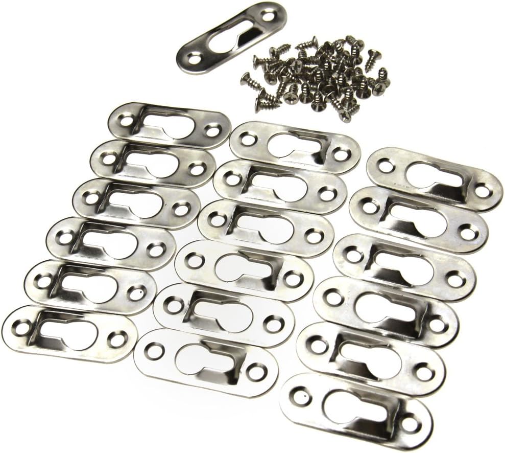 Amazon.com: SING F LTD 20pcs Metal Keyhole Hanger Fasteners for Picture ...