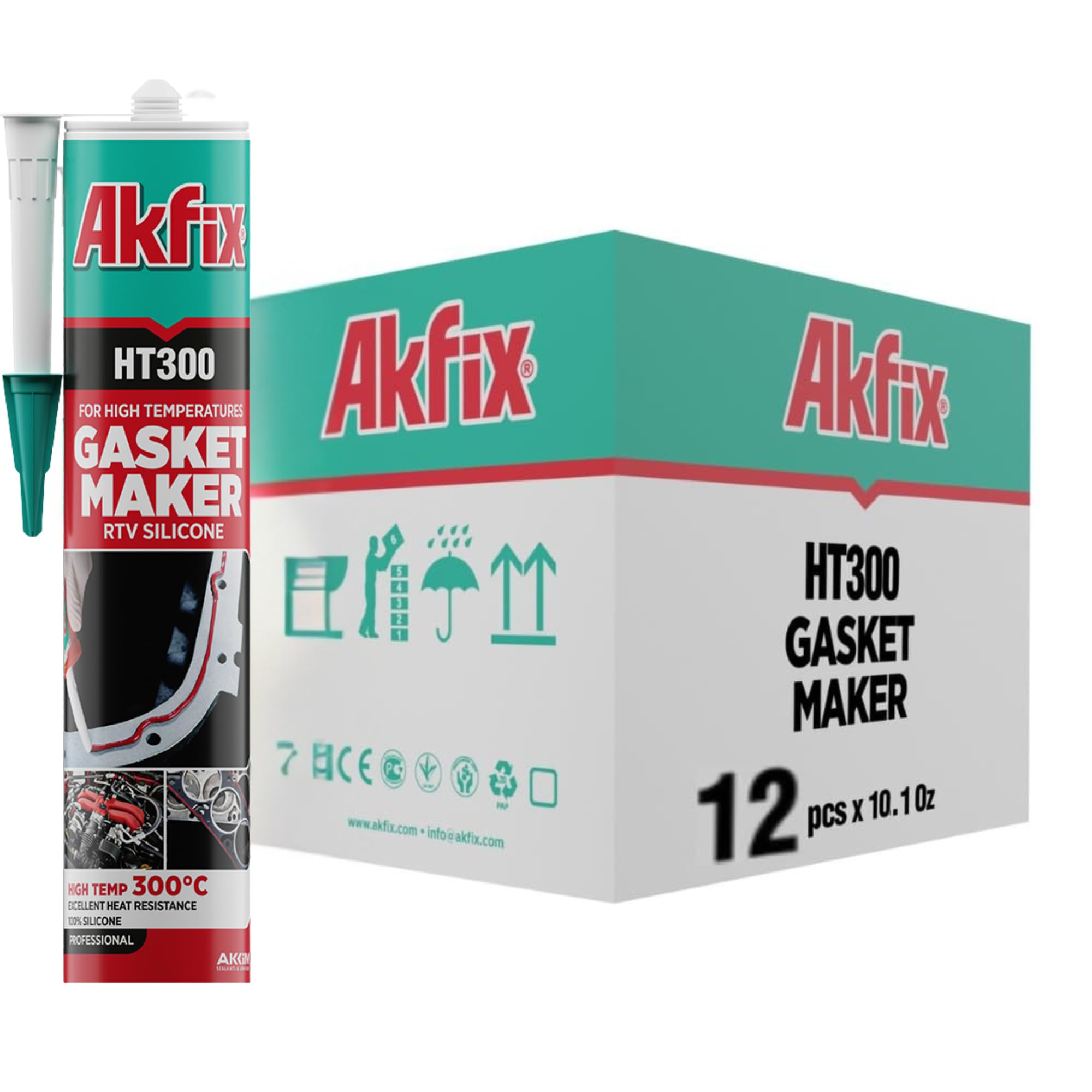 Snapklik.com : Akfix HT300 High Temp Silicone Sealant - RTV Gasket ...