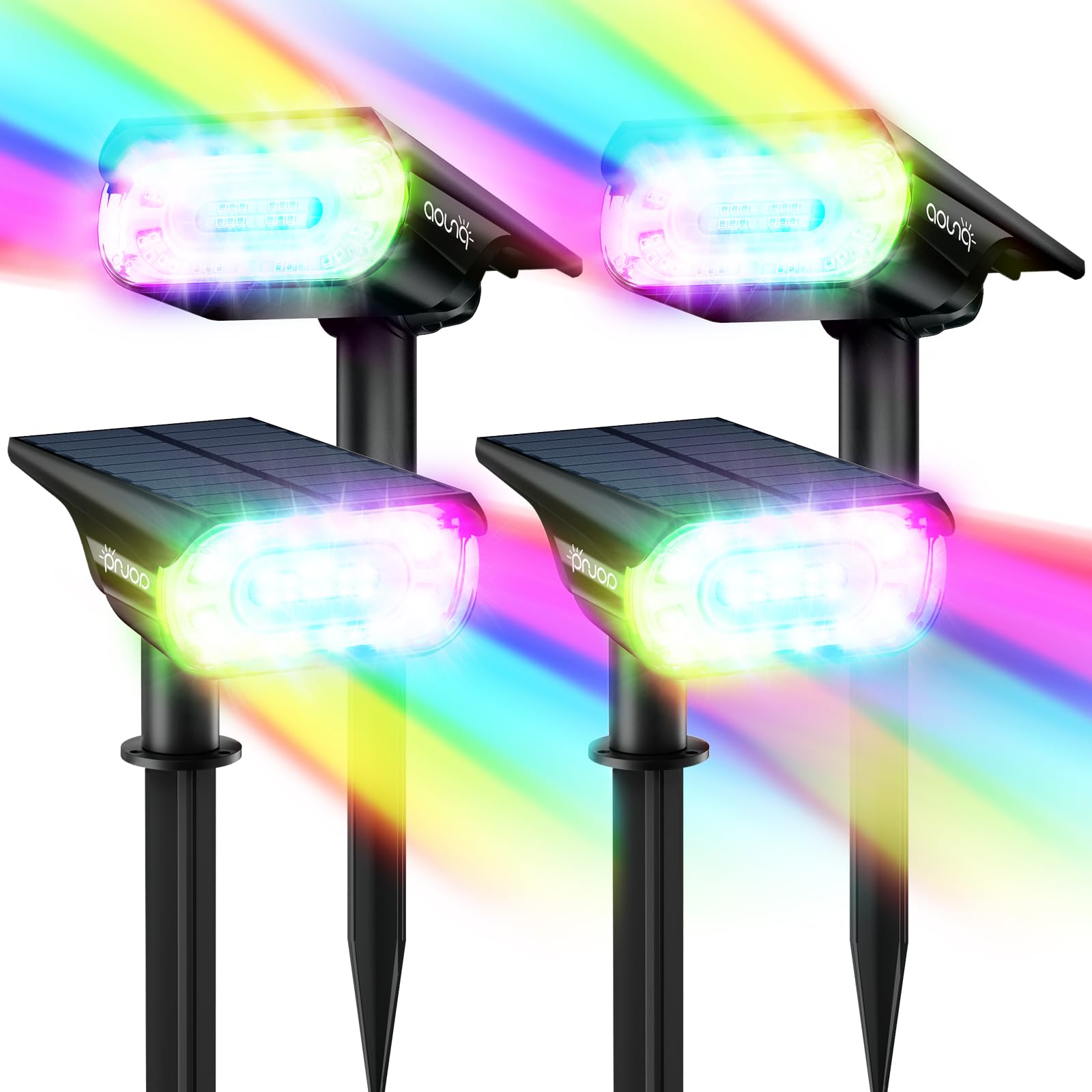 Snapklik.com : AOUNQ Color Changing Solar Spot Lights Outdoor 1000 ...