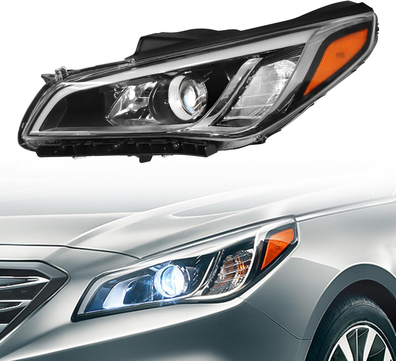 Amazon.com: Xuthusman Halogen Headlight Compatible With Hyundai Sonata ...