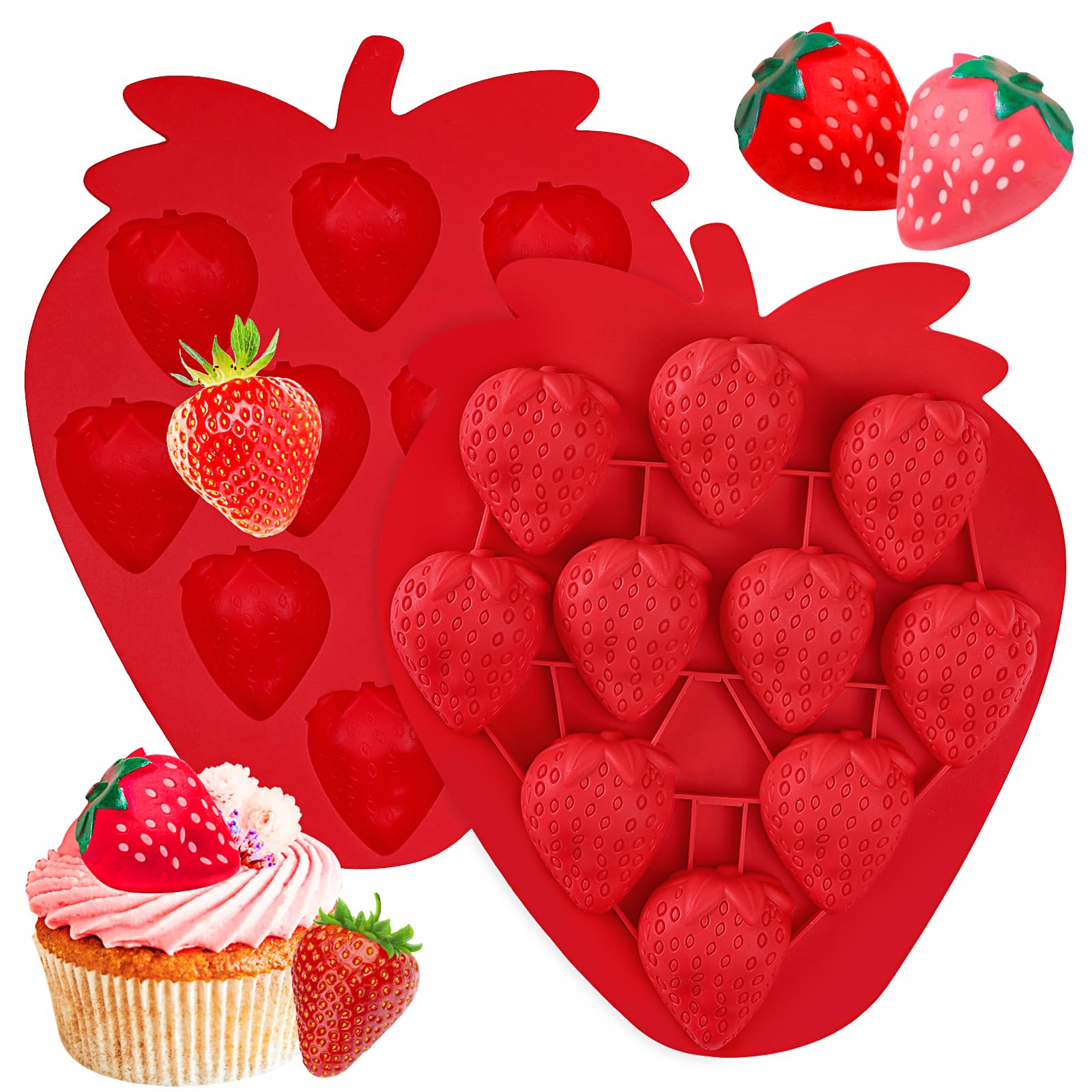 Amazon.com: Webake Strawberry Mold Silicone 3D Strawberry Chocolate ...