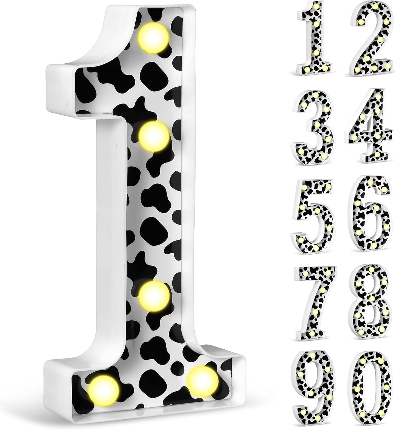 Amazon.com: VIHOSE Light Cow Print Numbers Birthday Table Centerpieces ...