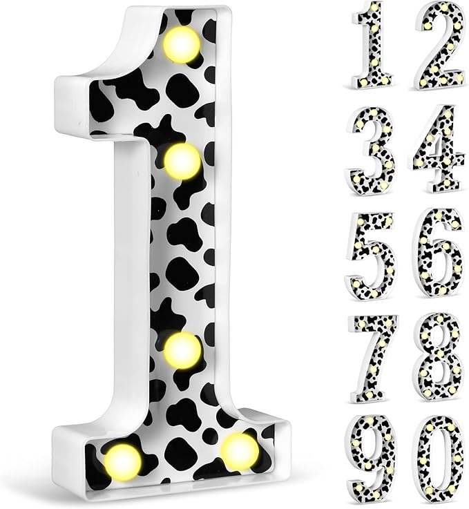 Amazon.com: VIHOSE Light Cow Print Numbers Birthday Table Centerpieces ...