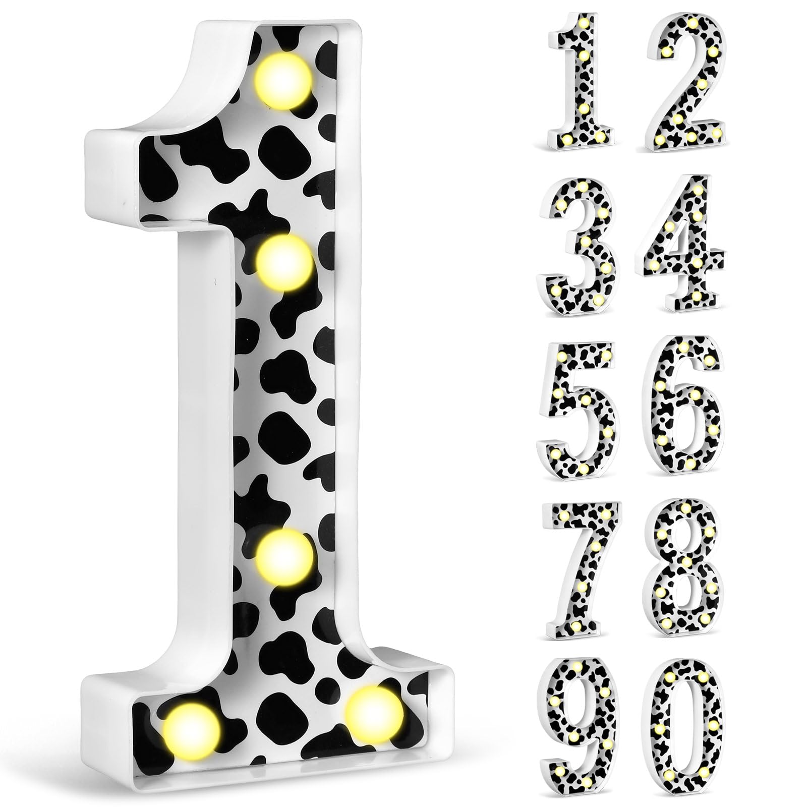 Amazon.com: VIHOSE Light Cow Print Numbers Birthday Table Centerpieces ...