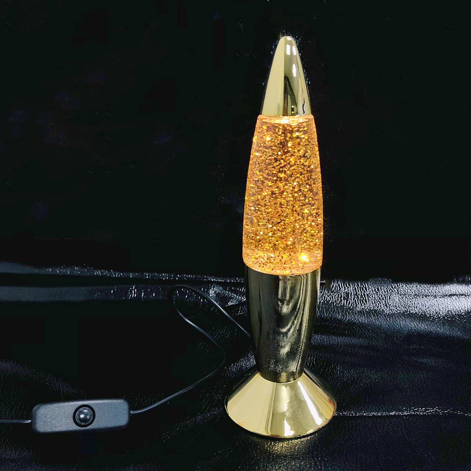 Riaxuebiy 7.28 inch Mini Classic LED Glitter Lava Lamp USB Rocket ...