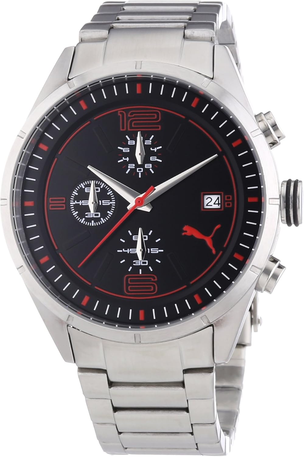 Puma Time Herren-Armbanduhr XL Driver Chrono Metal- L Silver ...