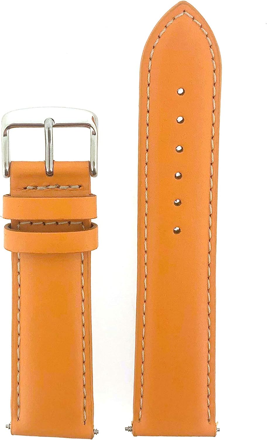 Amazon.com: Tech Swiss Watch Band Genuine Soft Leather Orange Padded ...
