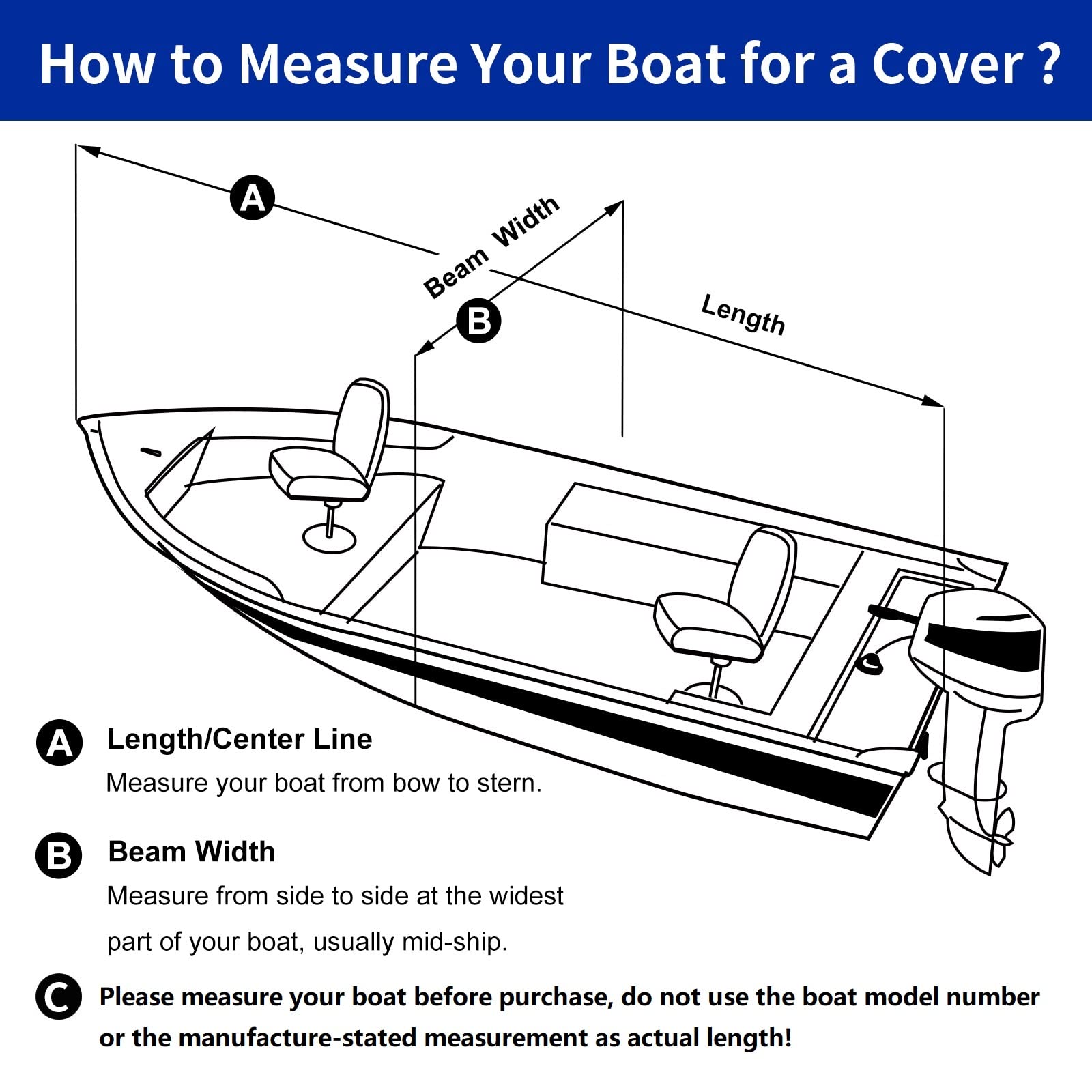 Tuszom Waterproof Center Console Boat Cover, Heavy Duty 800D Marine ...