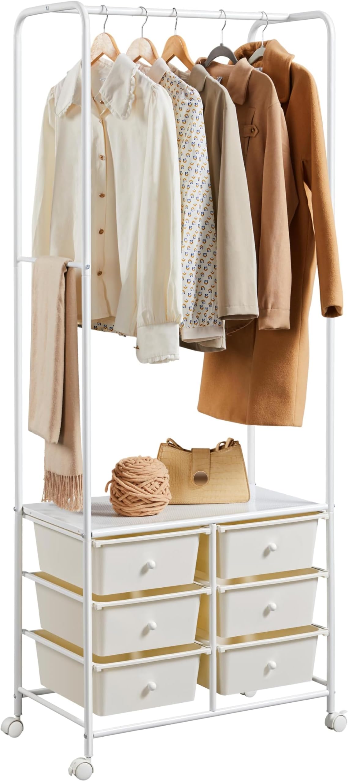Amazon.com: Yaheetech Clothes Rack with Drawers, Heavy Duty Garment ...