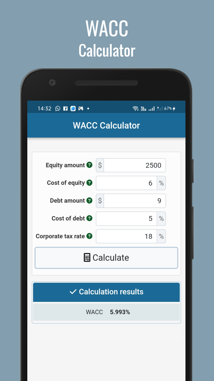 WACC Calculator:Amazon.de:Appstore for Android